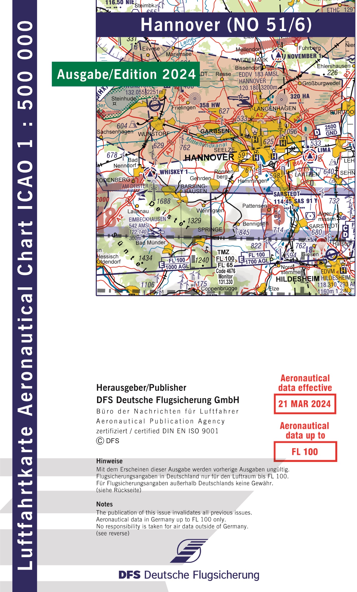Charts Several: ICAO Germany DFS 2024 (ongelamineerd)